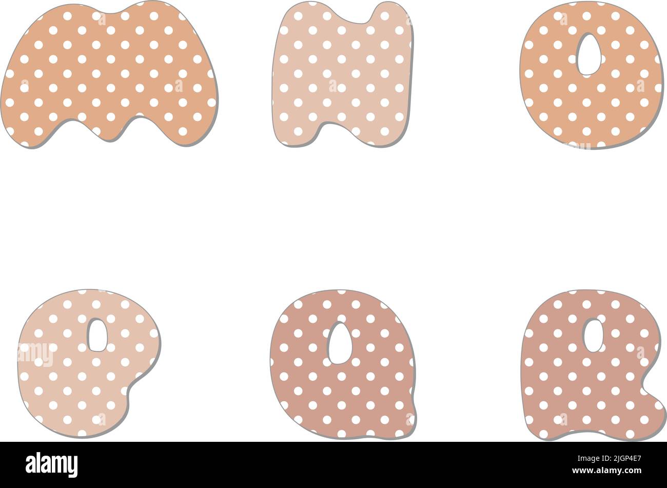 Polka dot alphabet. Pastel boho polka dots font. Hand drawn letter ...