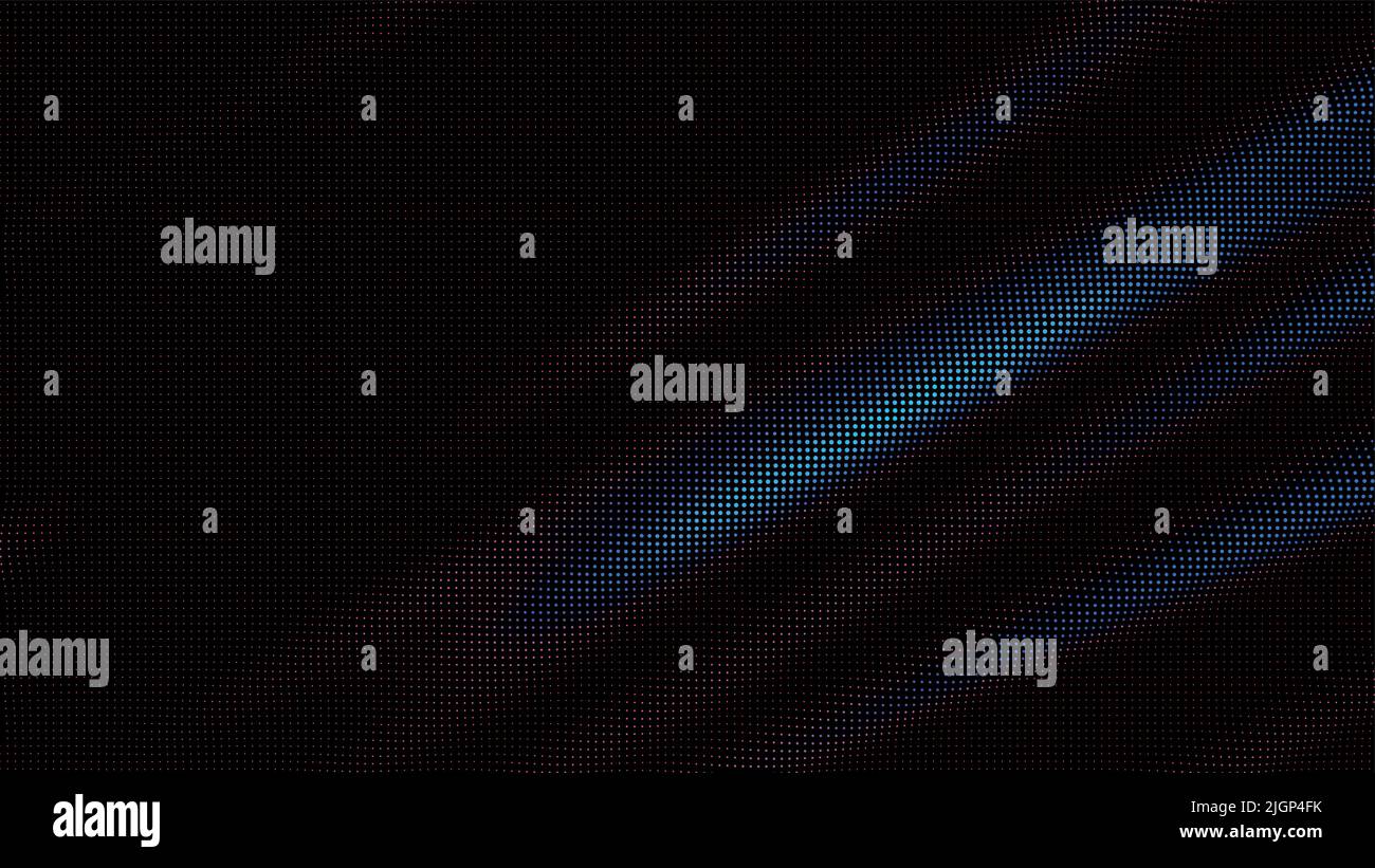 waves of colorful points. Digital data splash of point array ...