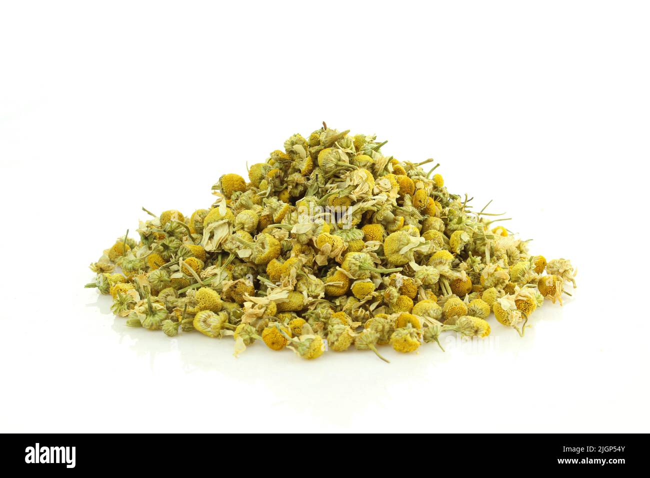 Pile of dry herb chamomile buds isolated on white background. Flower ...