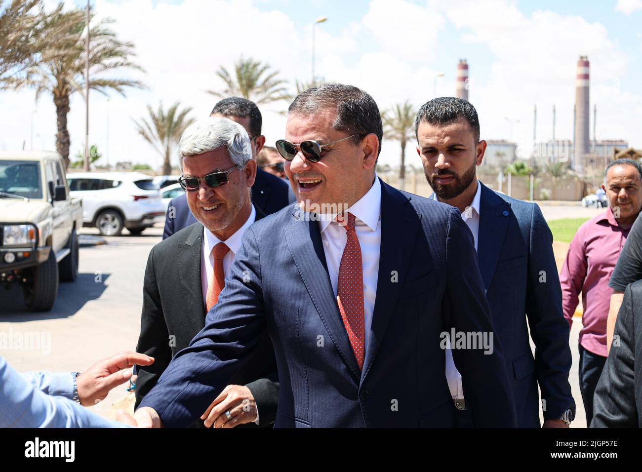 Libyan Prime Minister, Abdel Hamid Dabaiba attends the meeting of the ...