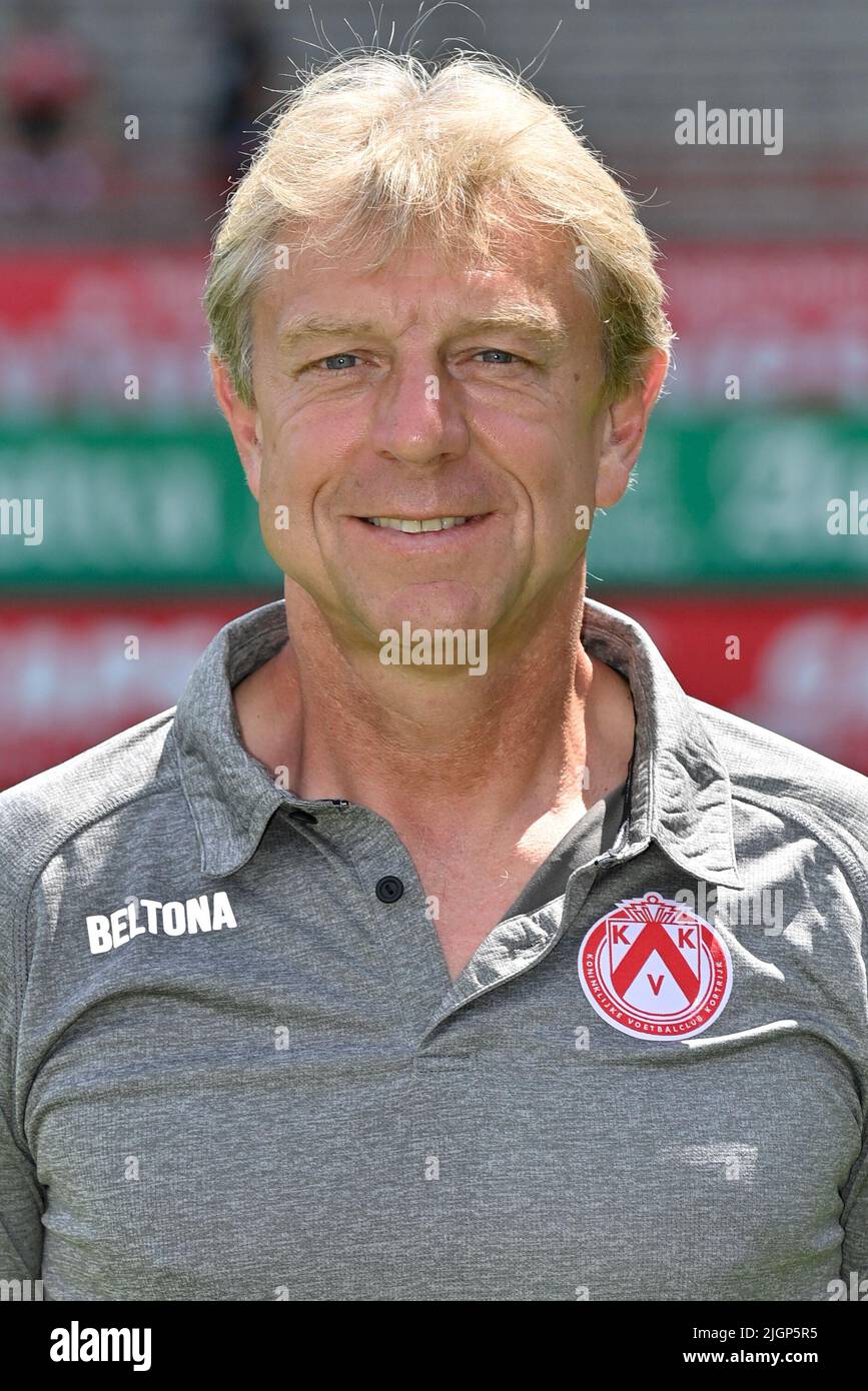 Kortrijk's goalkeeper coach Patrick Deman poses for the photographer at ...