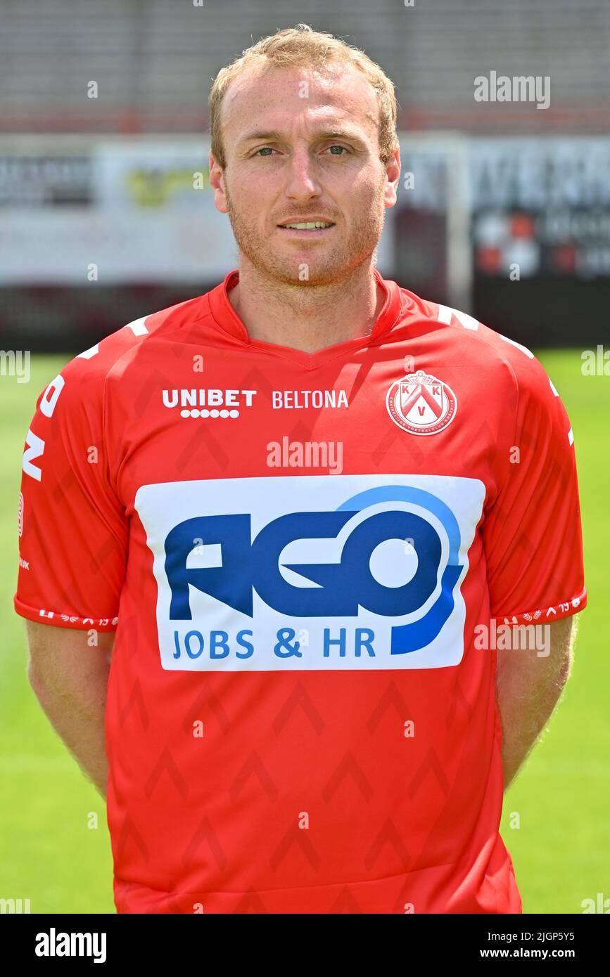 Kortrijk's Kevin Vandendriessche poses for the photographer at the 2022 ...