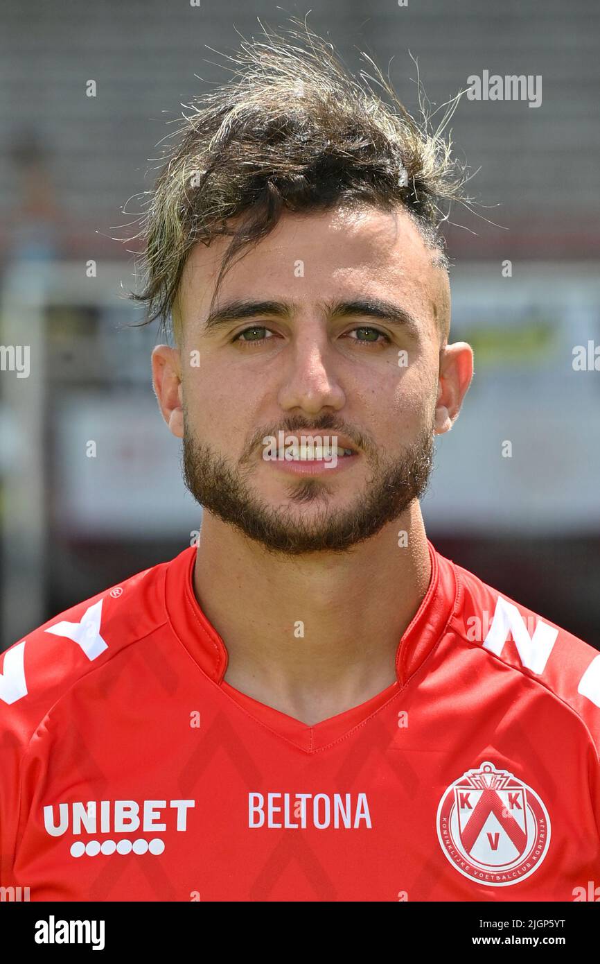 Kortrijk's Billal Messaoudi poses for the photographer at the 2022-2023 ...