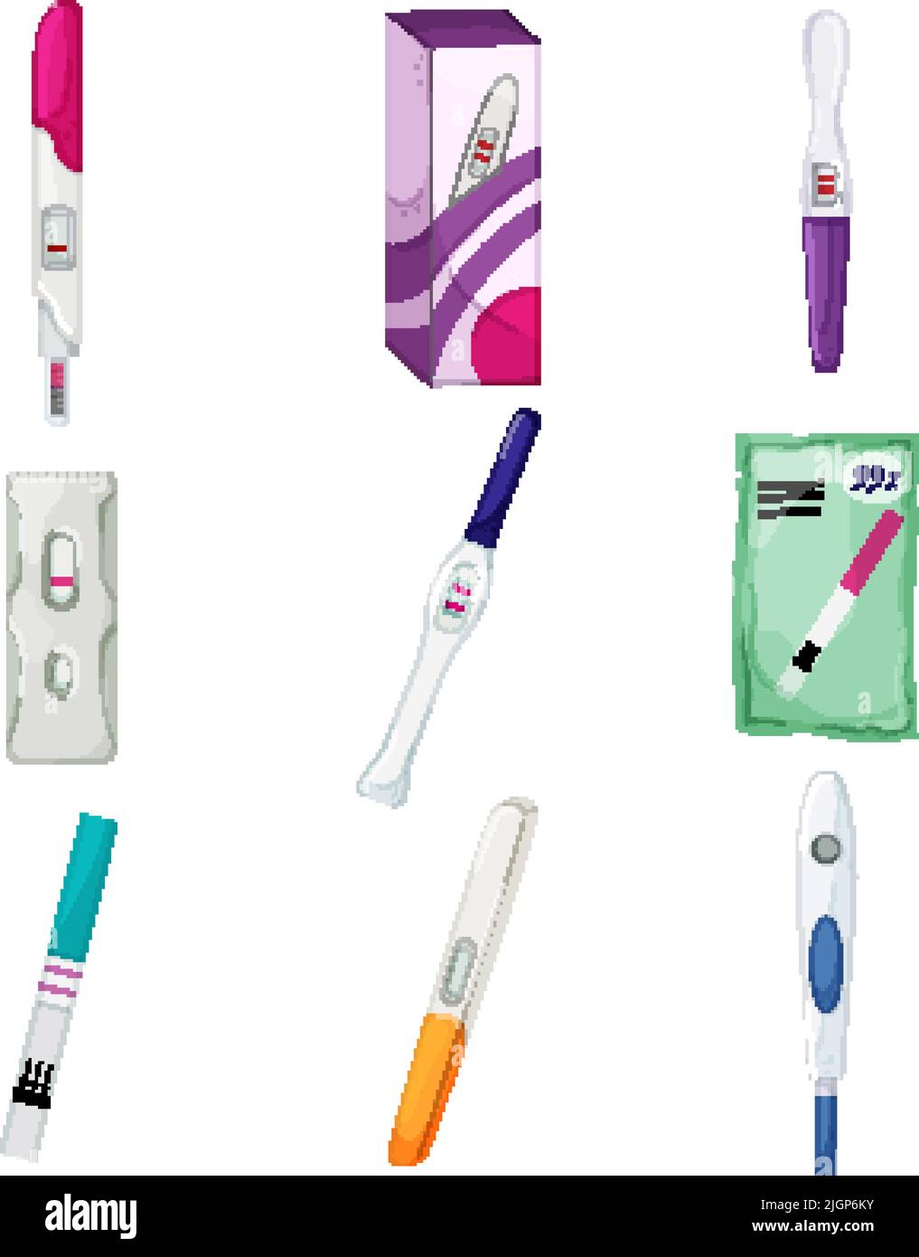 Pregnant Test Set Cartoon Vector Illustration Stock Vector Image And Art