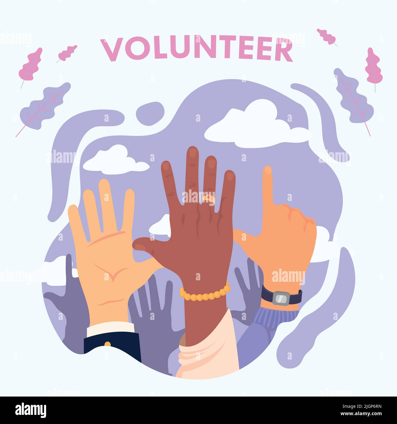 colored hand volunteer Stock Vector Image & Art - Alamy