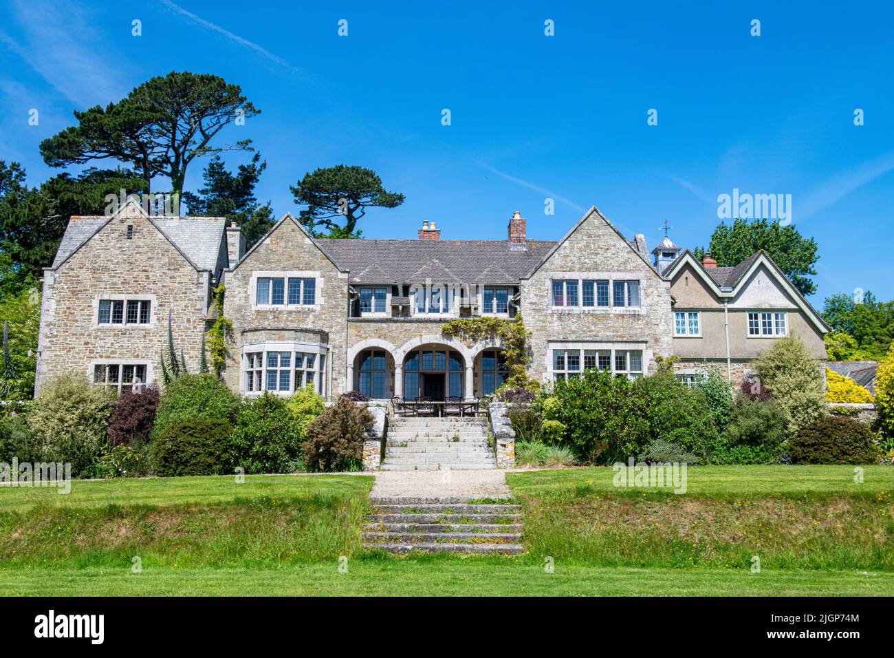 A view from Bosloe House, an arts and craft style manor house near ...