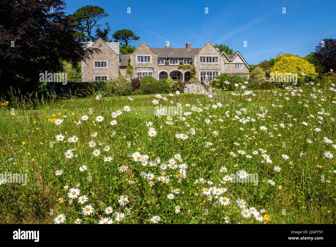 A view from Bosloe House, an arts and craft style manor house near ...