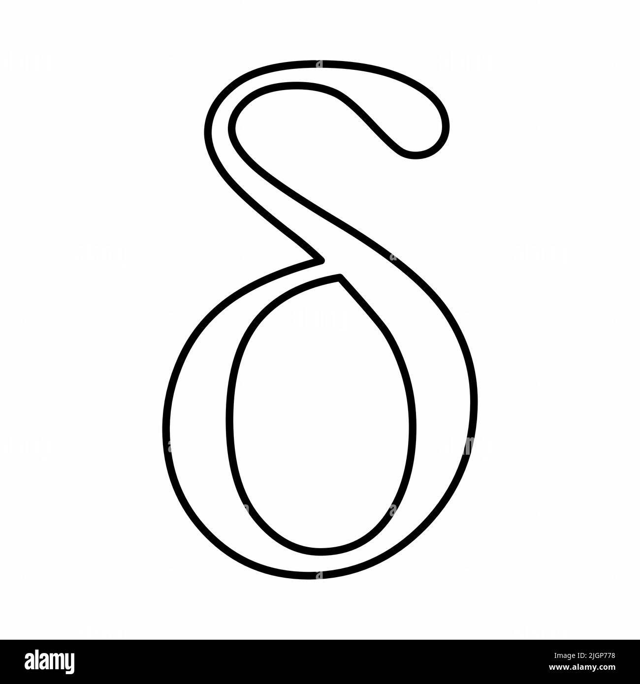 Delta greek sign. Black outlines on white background Stock Vector Image ...