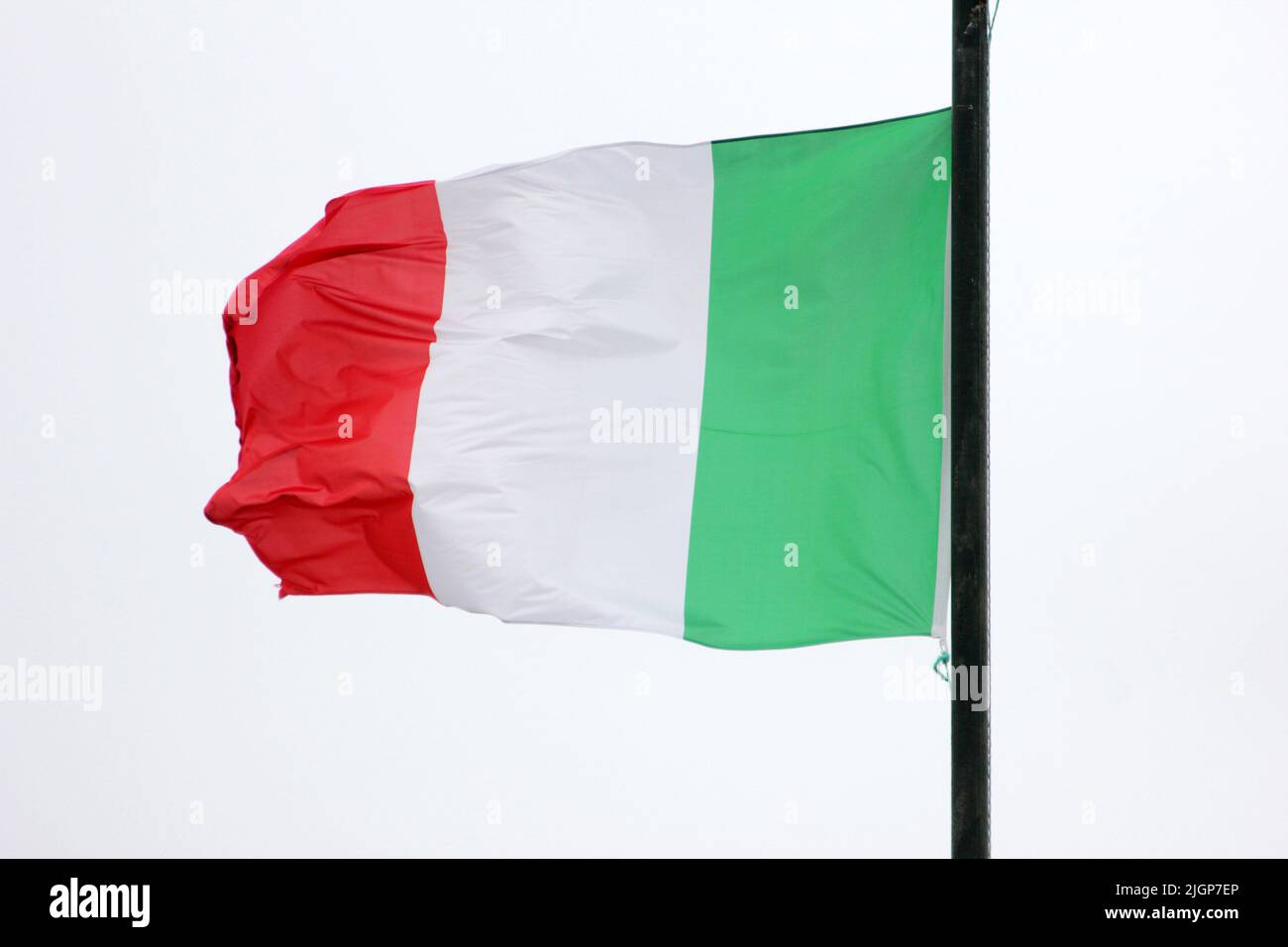 An isolated italian flag waving in the wind, Italy Stock Photo - Alamy