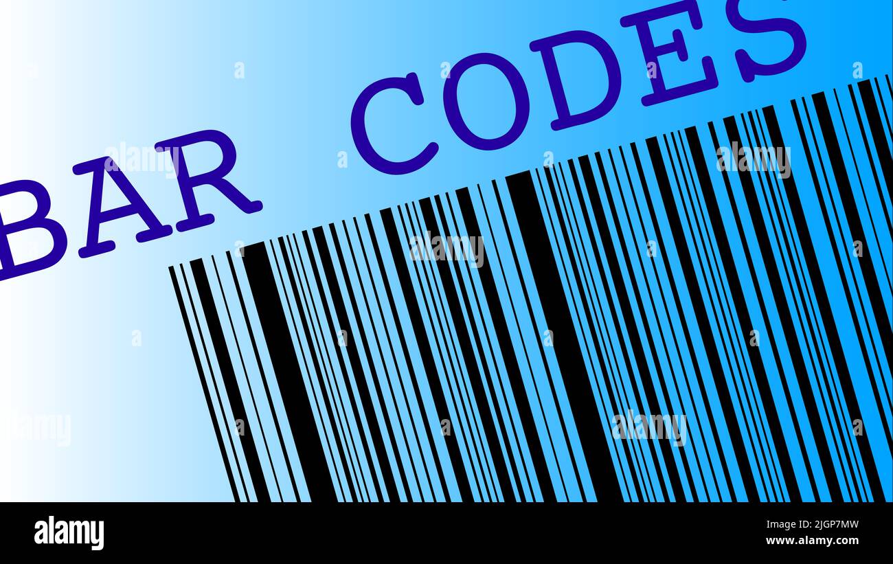 graphic promoting use of bar codes Stock Photo - Alamy