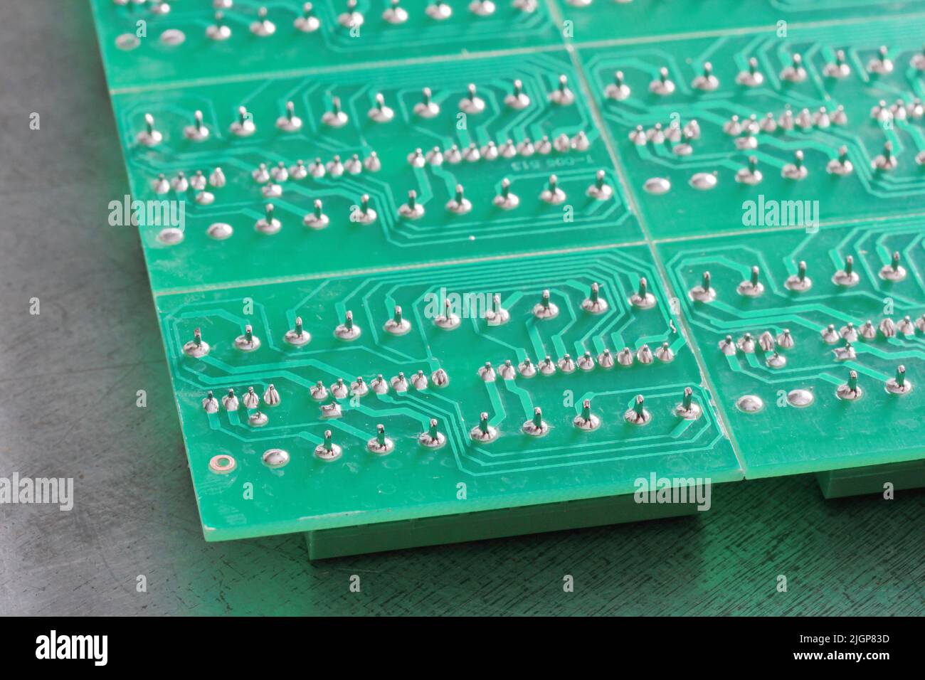 Electronic printed circuit board with many electrical components Stock ...