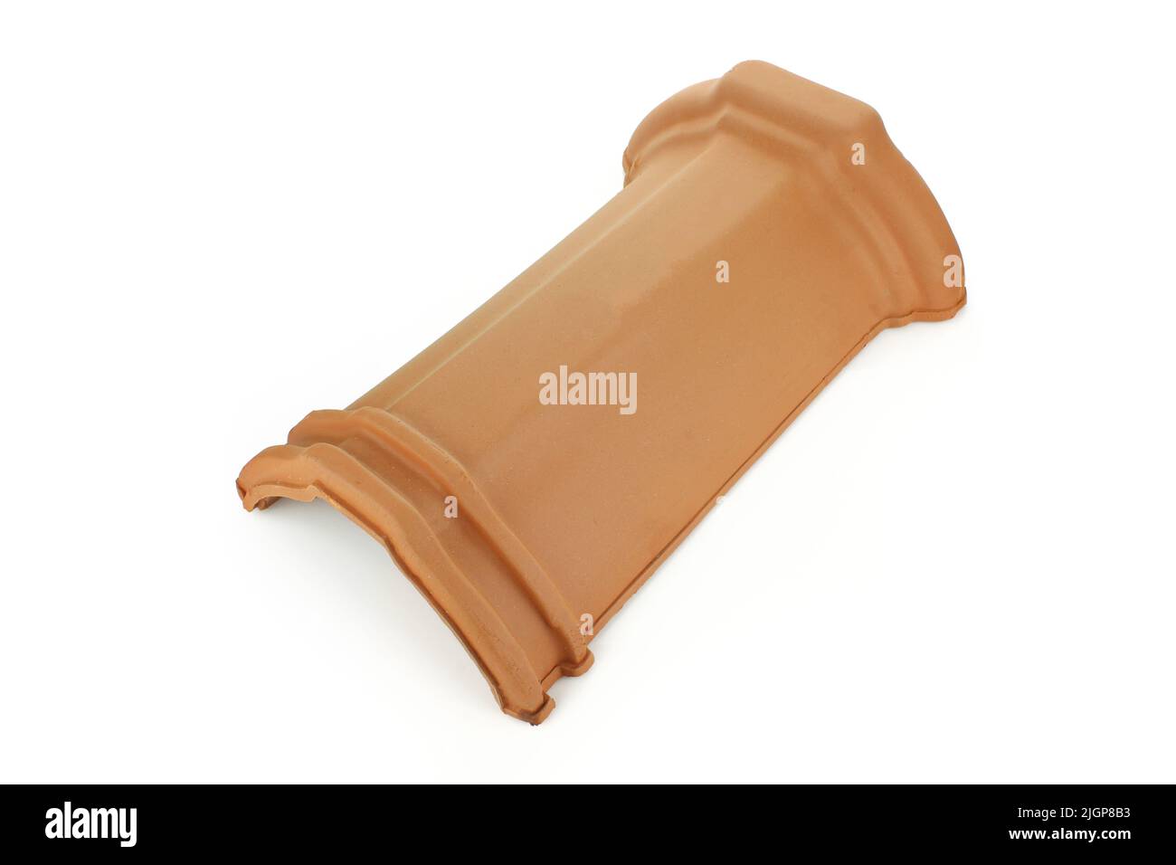 Single clay roofing tile isolated on white background Stock Photo - Alamy