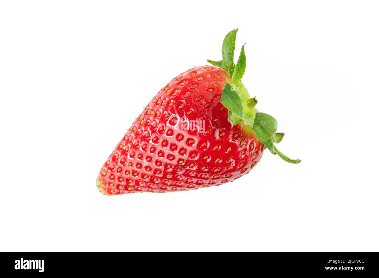 One strawberry isolated on white background. Red fruit Stock Photo - Alamy