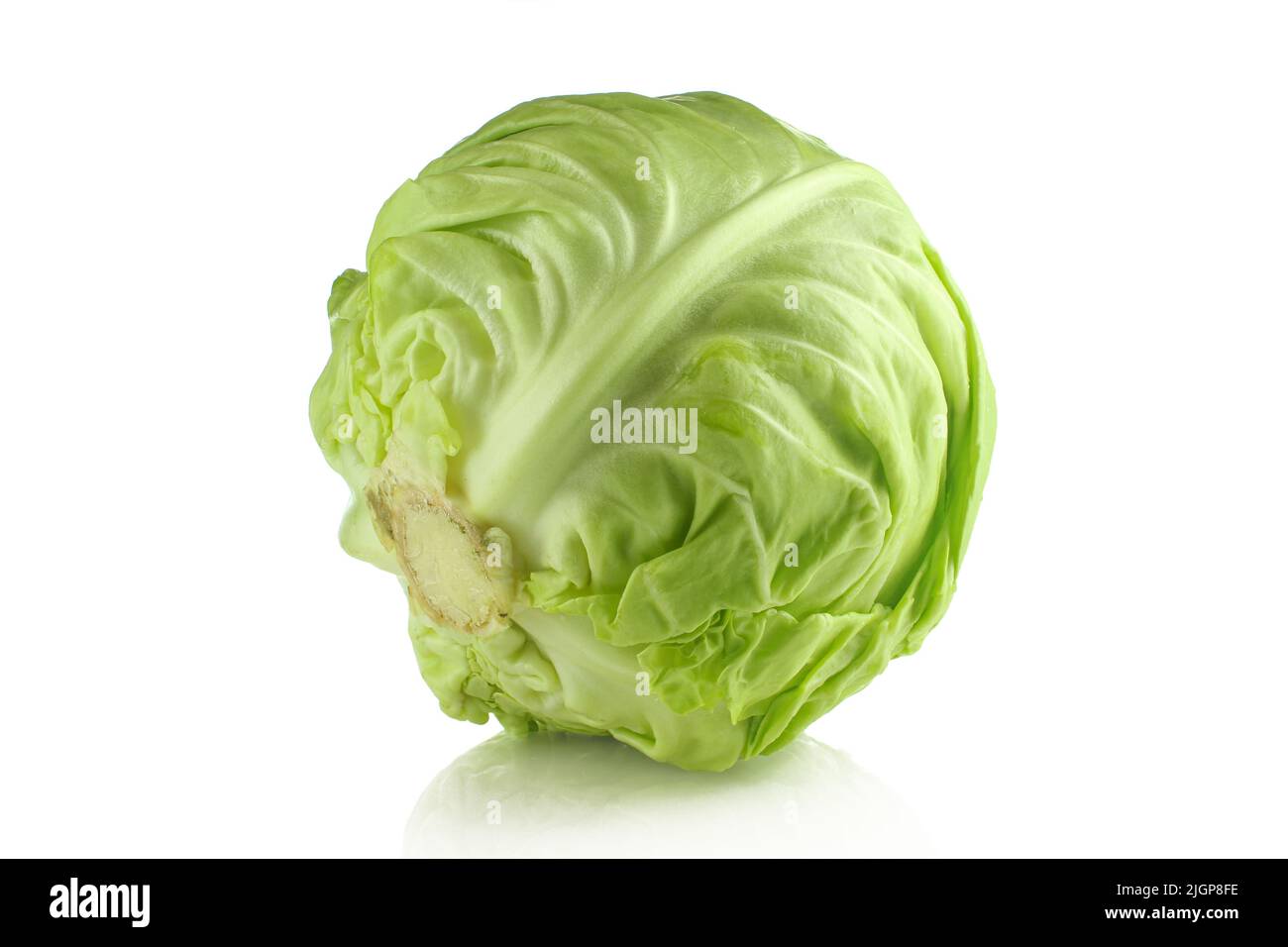 Whole green cabbage vegetable isolated on white background Stock Photo ...