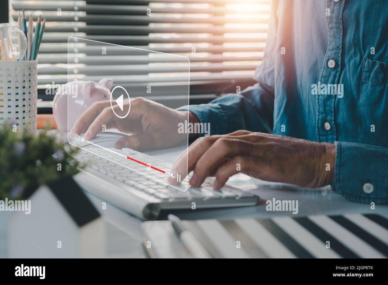 Live streaming button hi-res stock photography and images - Alamy