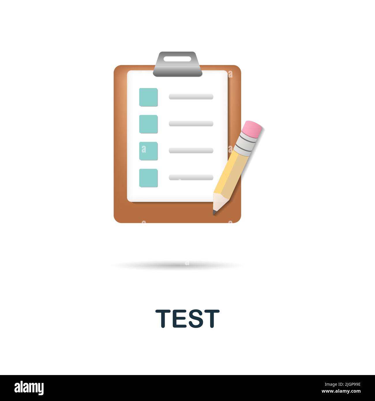 Test icon in 3d. Colored illustration from creative package collection ...