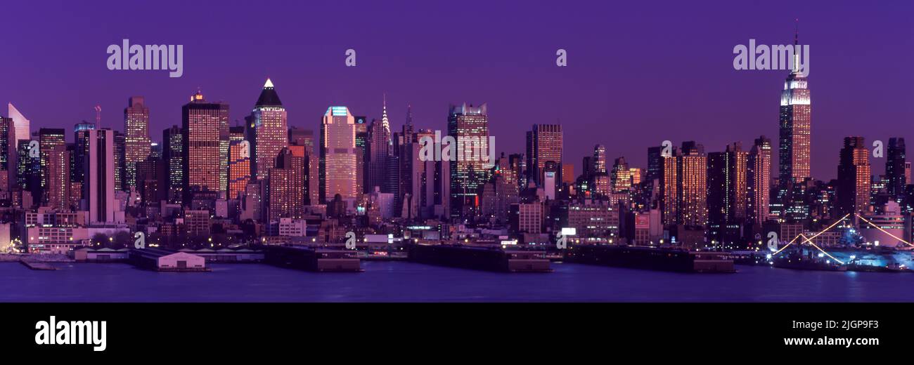 1991 HISTORICAL MIDTOWN SKYLINE HUDSON RIVER MANHATTAN NEW YORK CITY ...