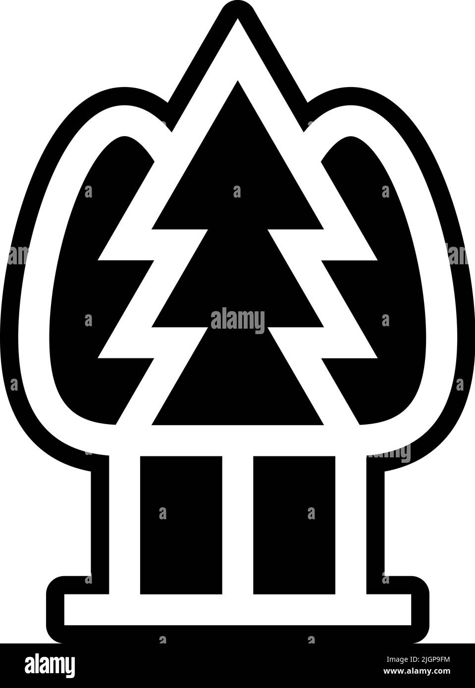 Camping adventure sticker design Black and White Stock Photos & Images ...