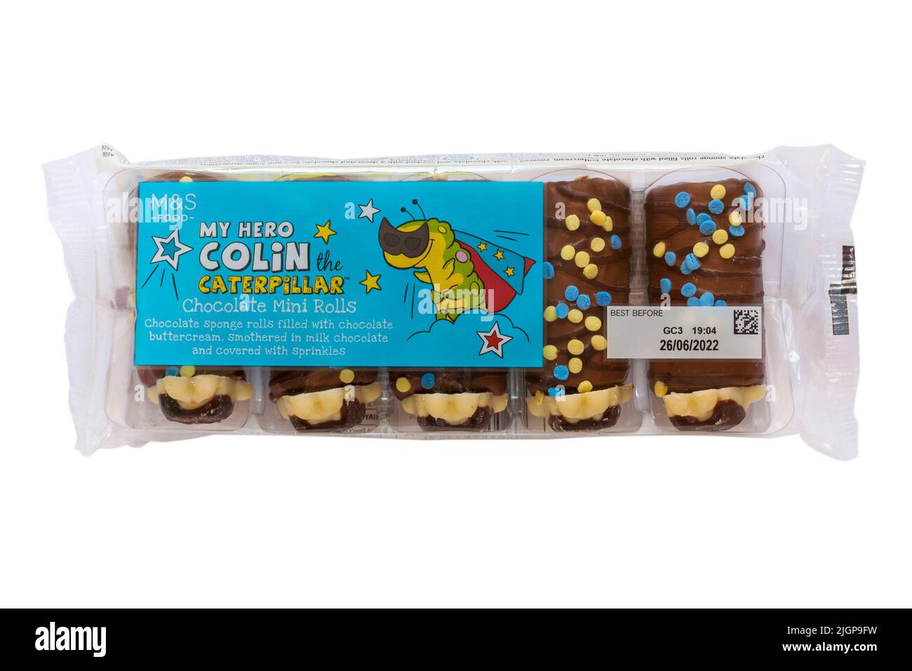 Packet of Marks & Spencer My Hero Colin the Caterpillar chocolate mini ...