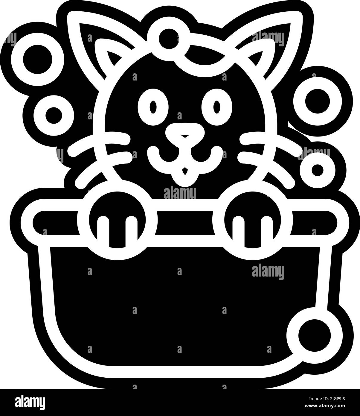 Cat bath black Stock Vector Images - Alamy