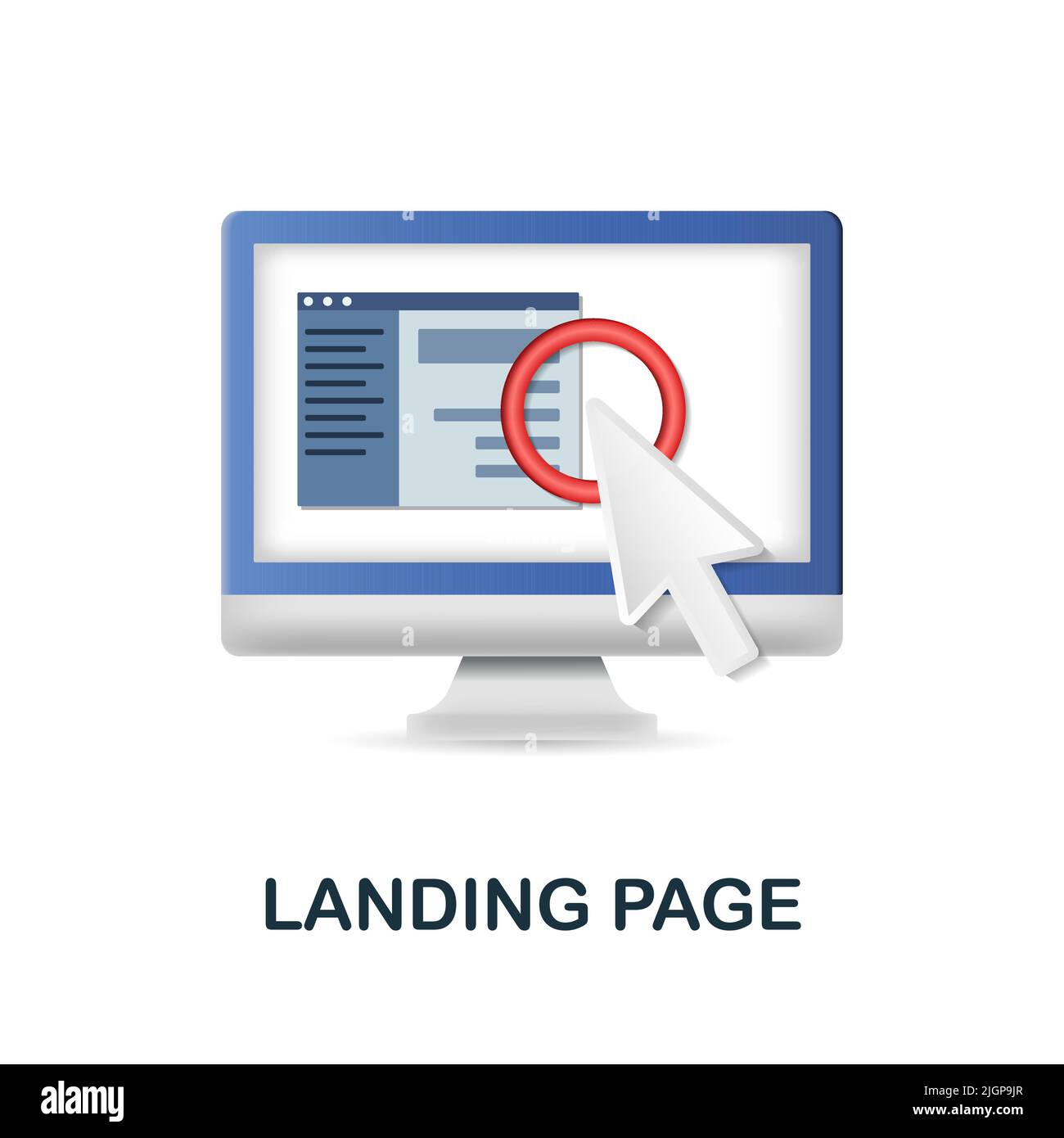 Landing Page icon in 3d. Colored illustration from creative package ...