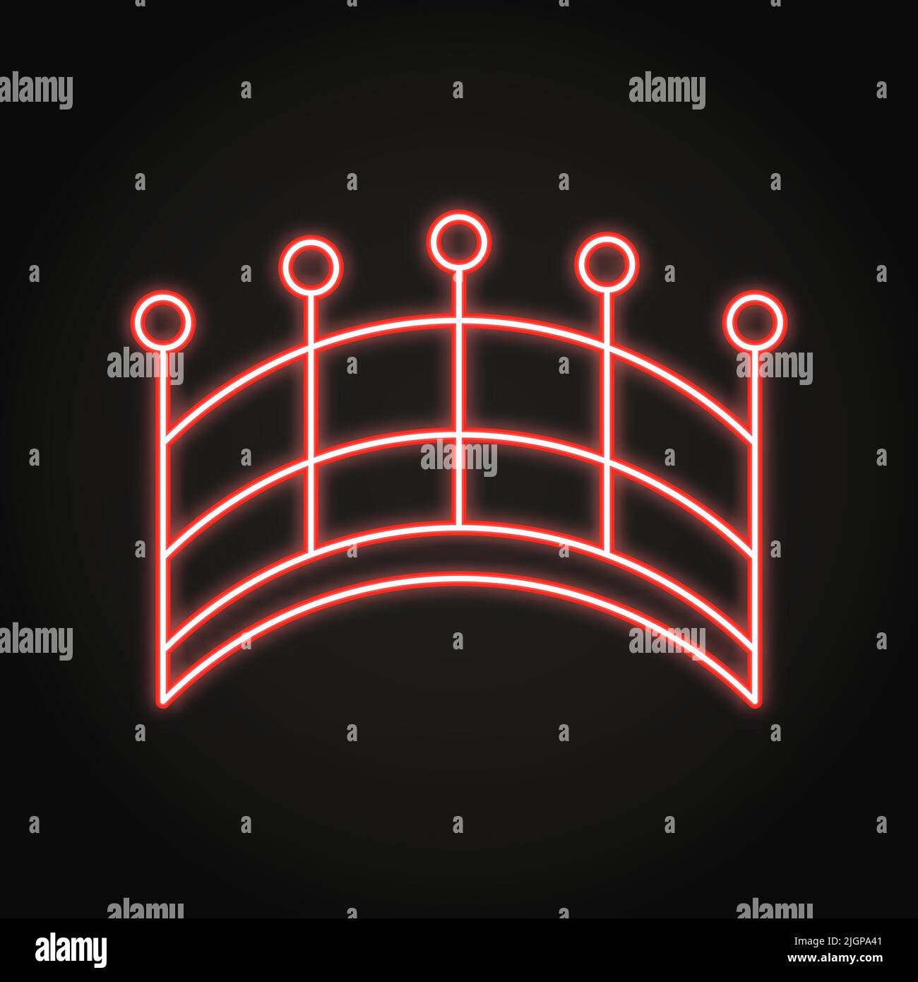 Japanese bridge neon icon in line style. Traditional asian red wooden ...