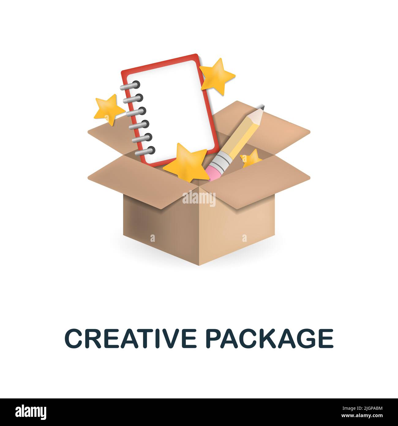 Creative Package icon in 3d. Colored illustration from creative package ...
