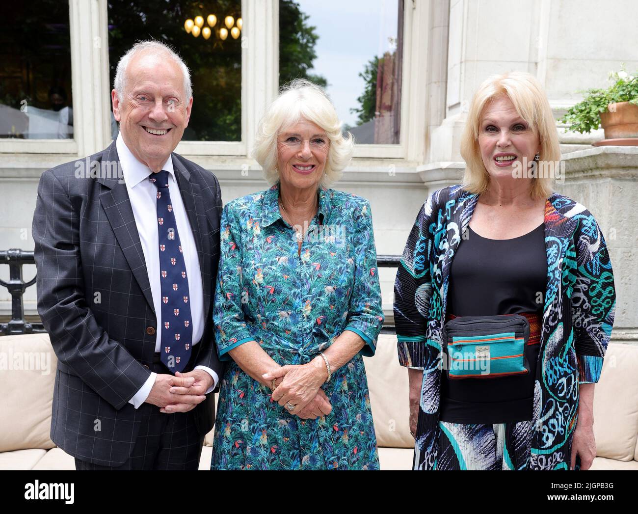 The Duchess of Cornwall with Gyles Brandreth and Joanna Lumley during ...