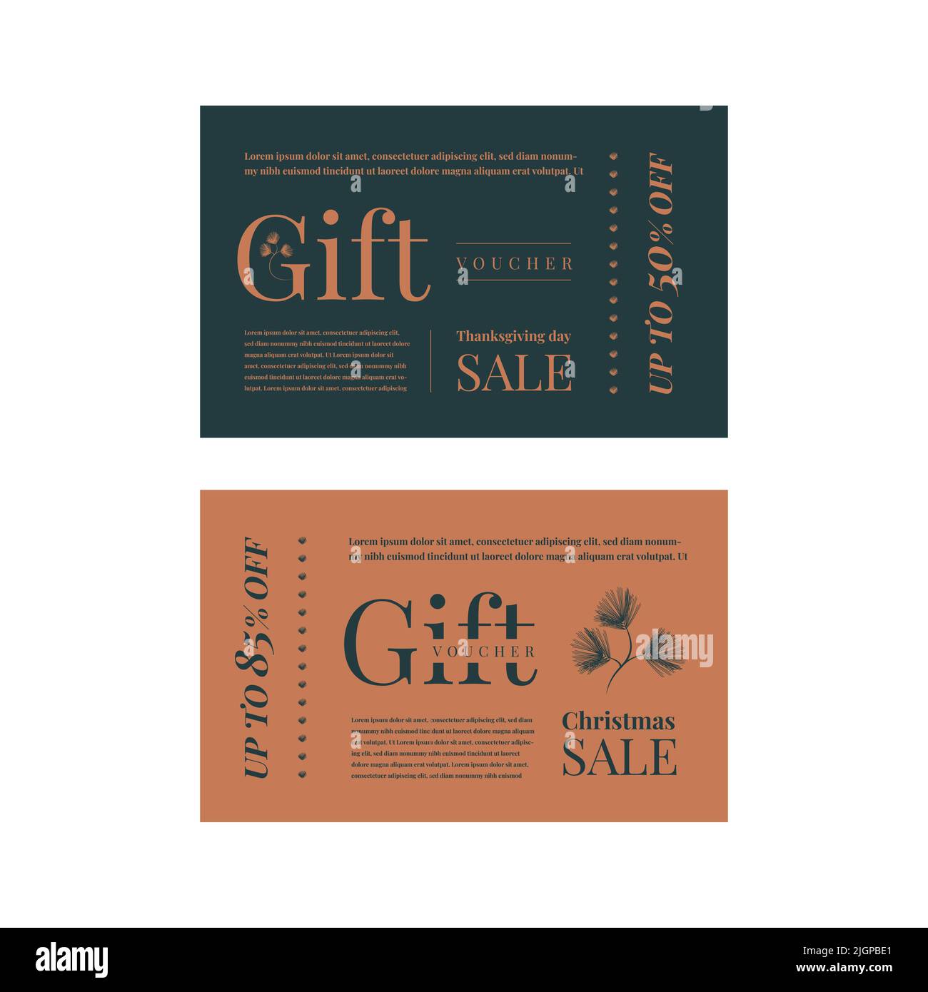Vintage gift voucher vector sale template set Stock Vector Image & Art ...