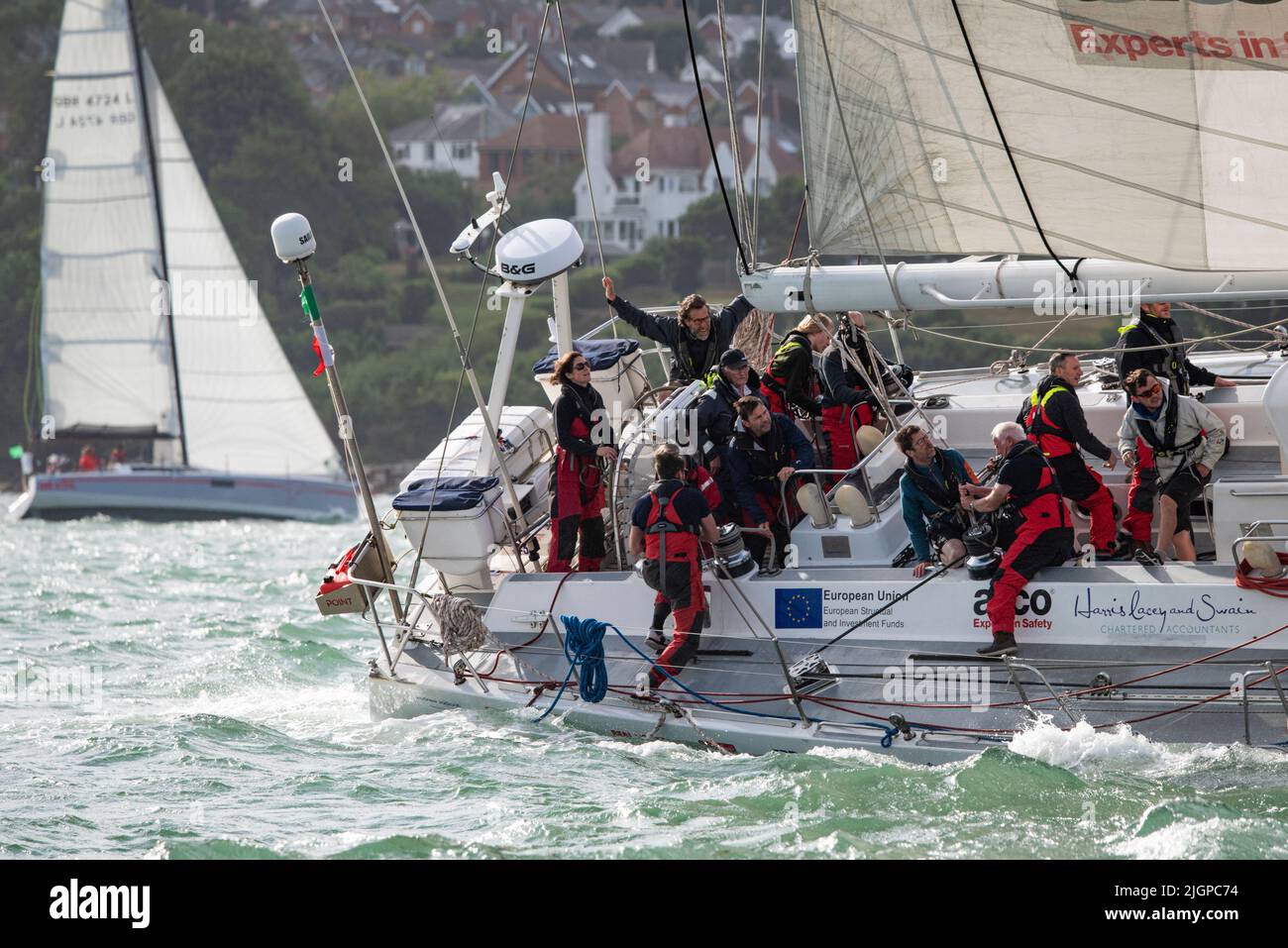 Working sails on yacht in hi-res stock photography and images - Alamy