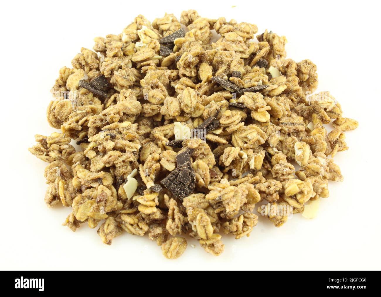 Portion of granola healthy diet snack isolated on white background ...