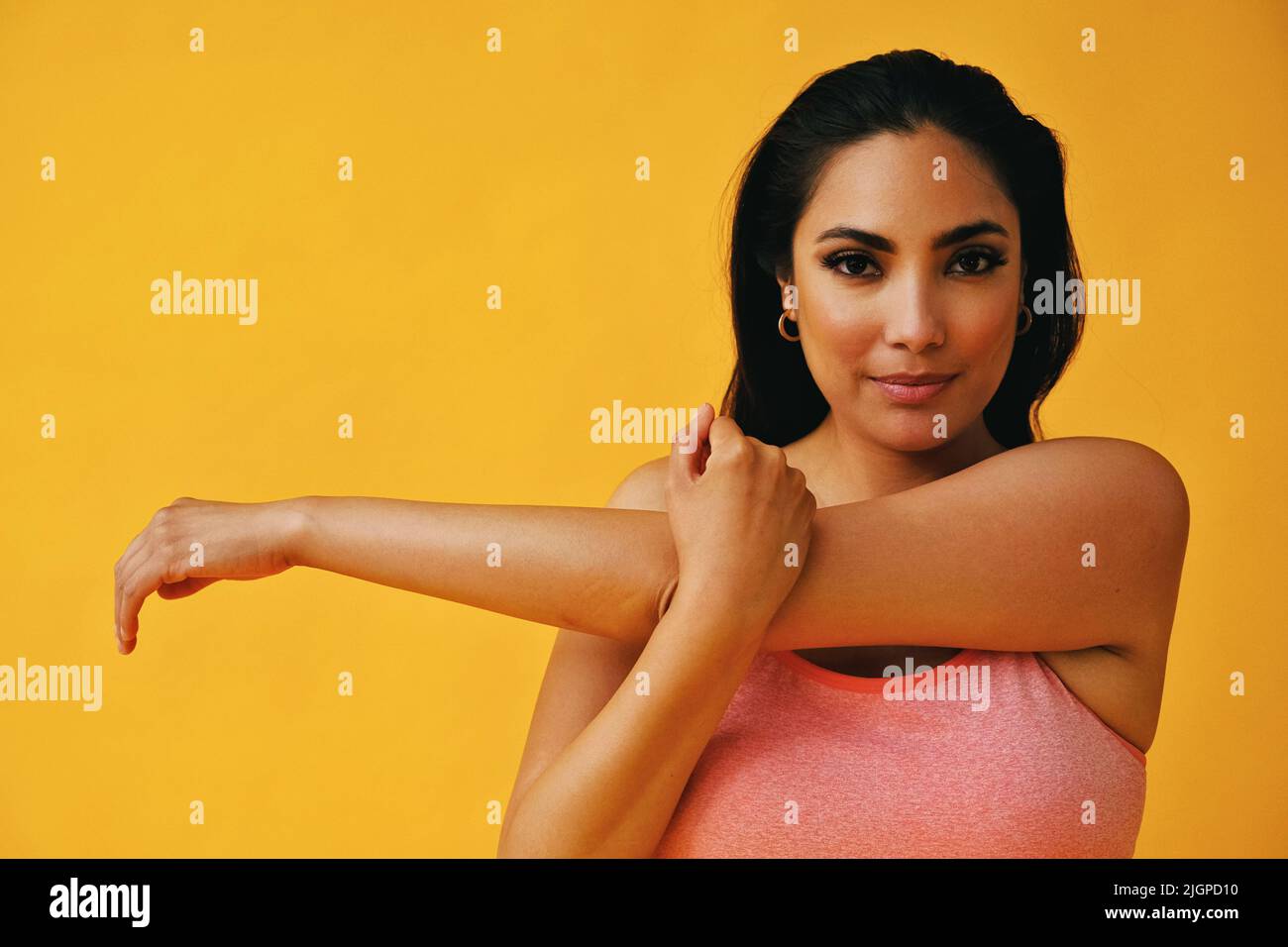 close up portrait of hispanic beauty Latina woman stretching arms ... close up portrait of hispanic beauty Latina woman stretching arms ...