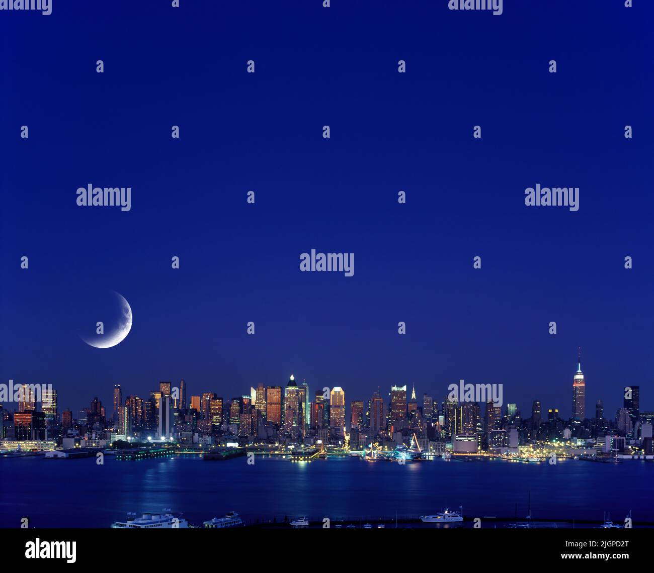 1992 HISTORICAL MIDTOWN SKYLINE HUDSON RIVER MANHATTAN NEW YORK CITY ...