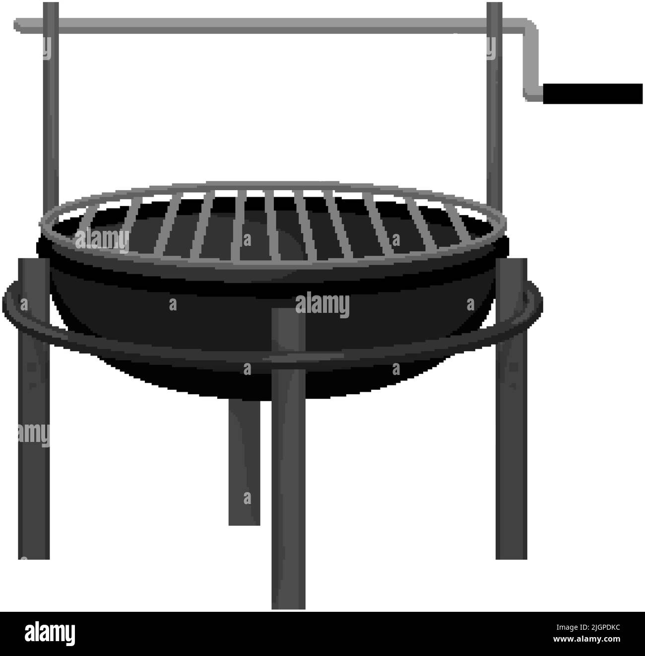 charcoal barbecue grill cartoon vector illustration Stock Vector Image ...