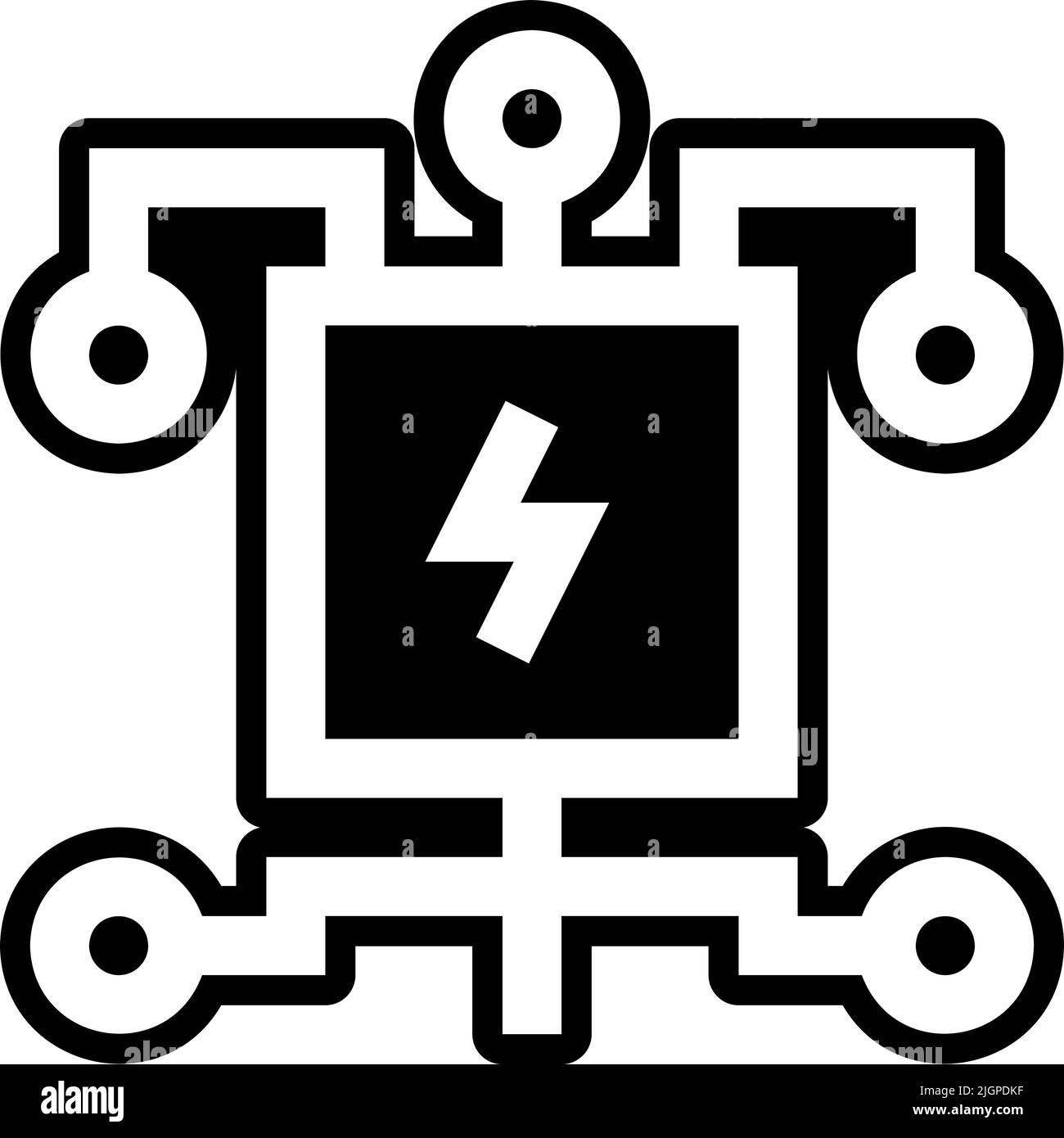 Electrician tools and elements circuit icon Stock Vector Image & Art ...