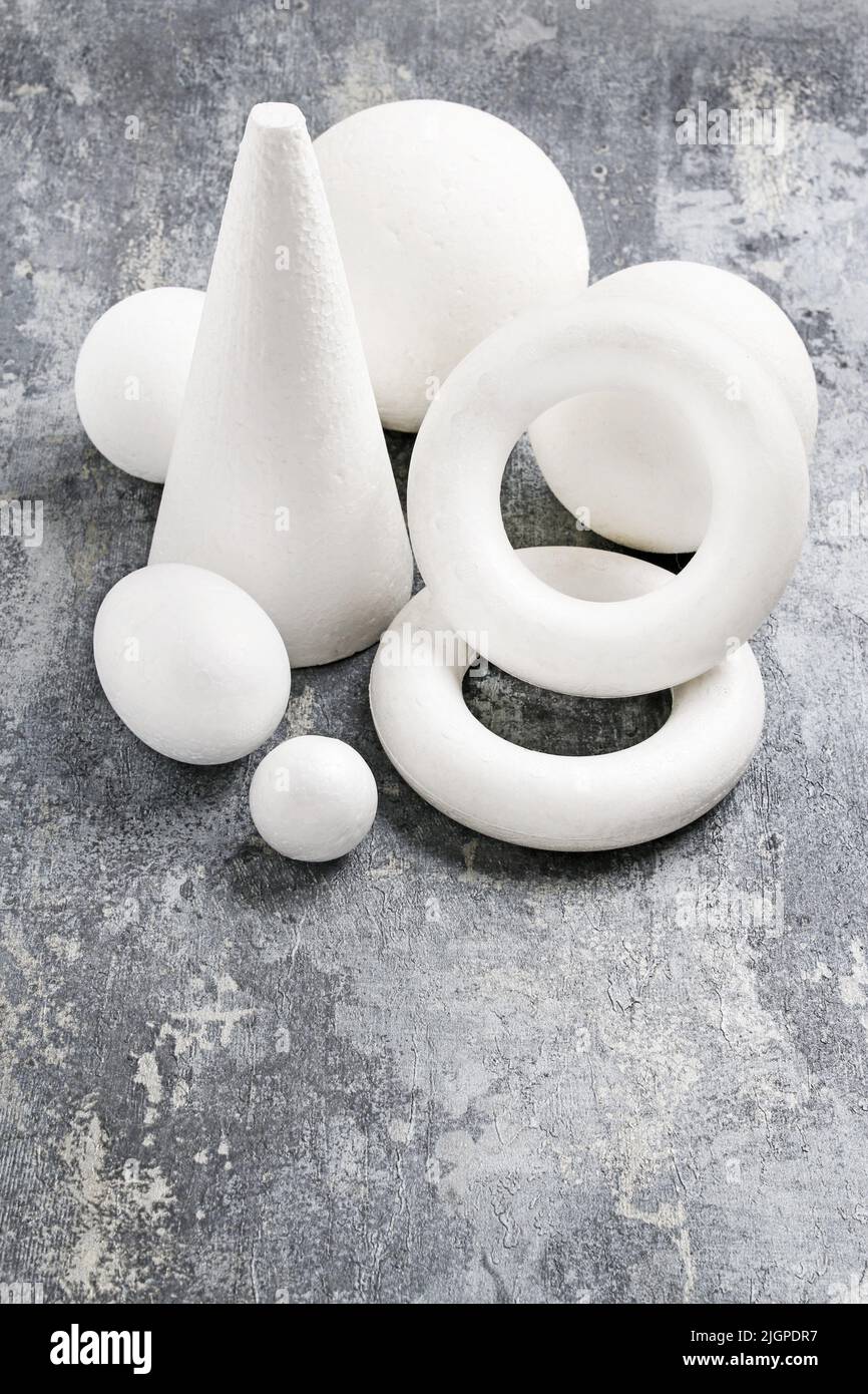 Various shapes made of styrofoam for decorating with decoupage ...