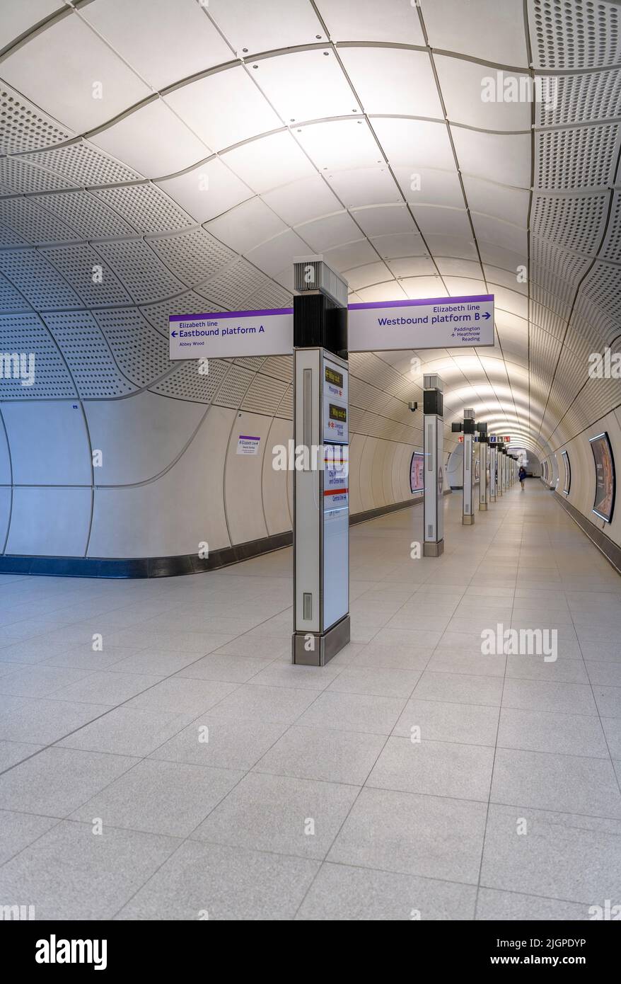 Below ground at Liverpool Street tube station on the new Elizabeth Line ...