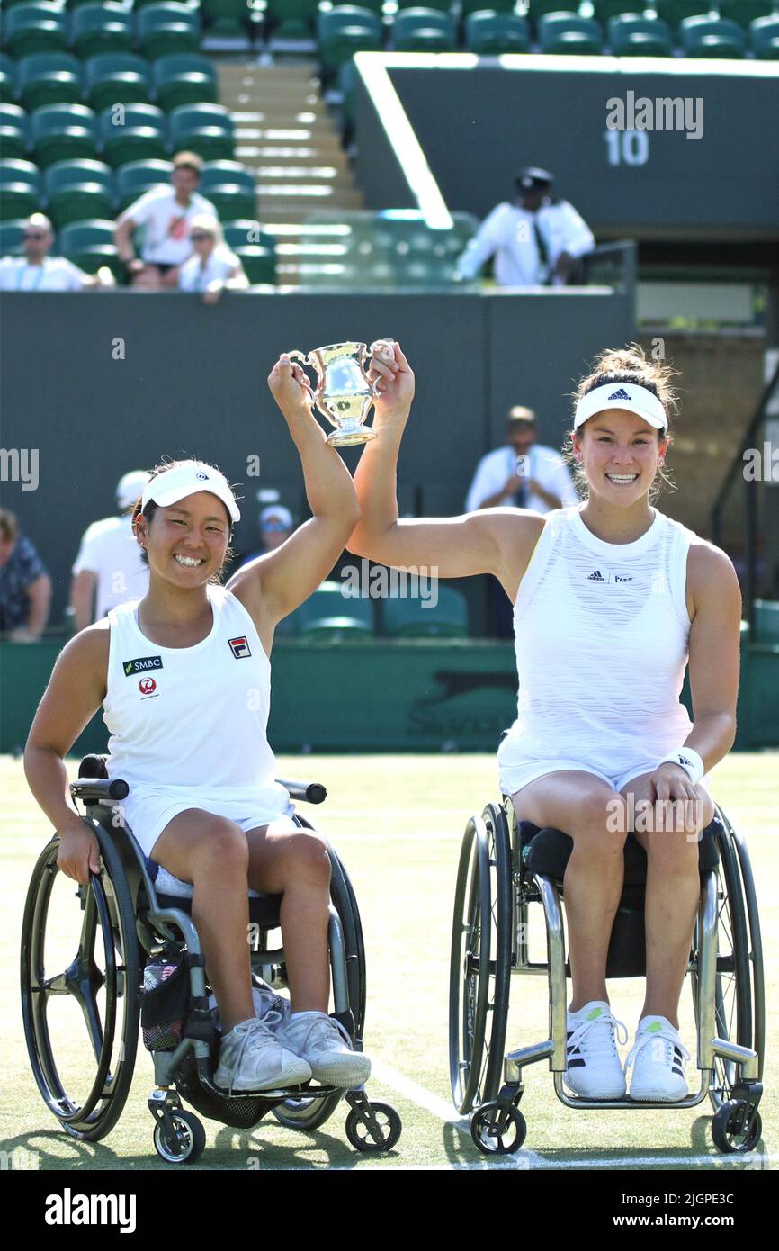 (L to R) Yui Kamiji of Japan and Dana Mathewson of the U.S.A. (pictured ...