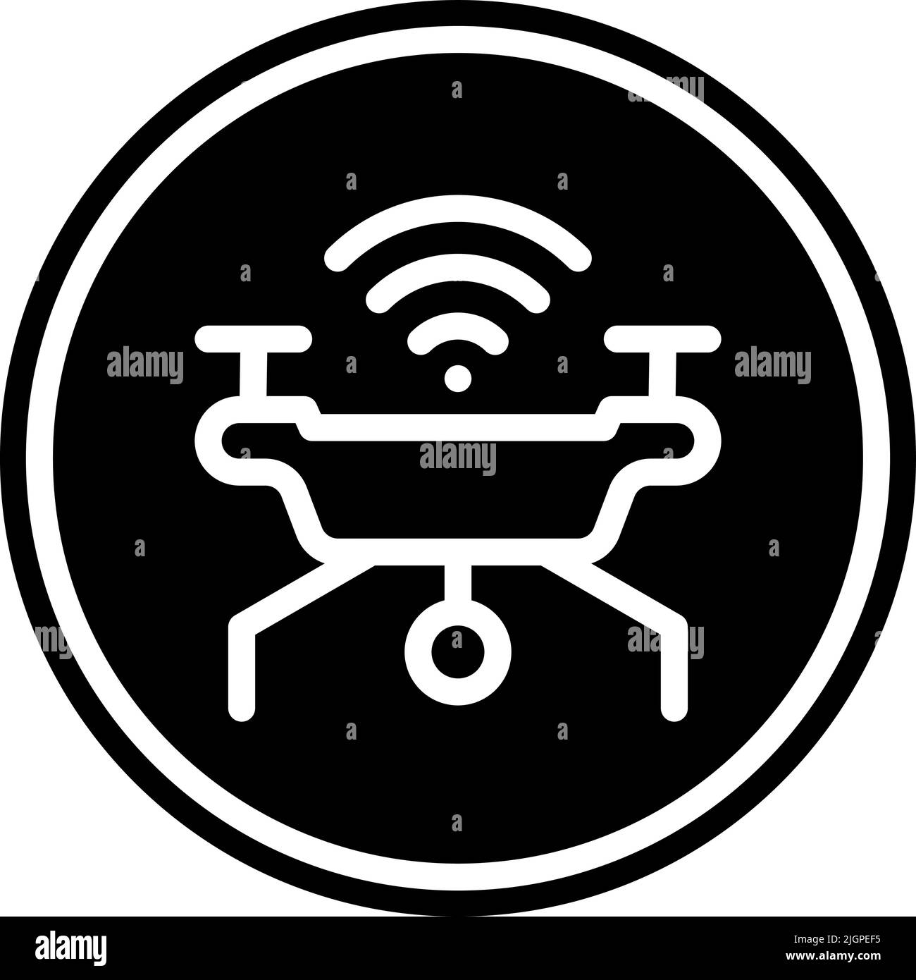 Drone flat icon simple Black and White Stock Photos & Images - Alamy