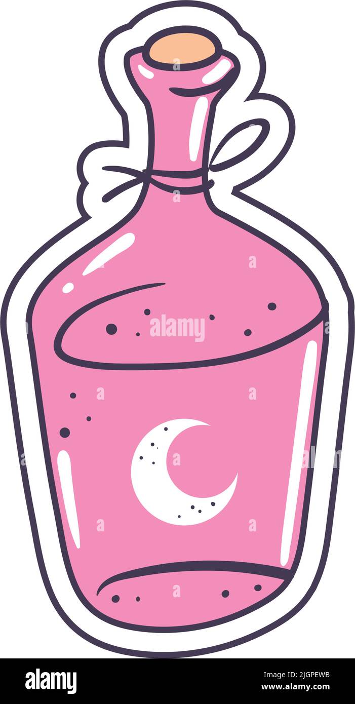 flat pink potion bottle Stock Vector Image & Art - Alamy