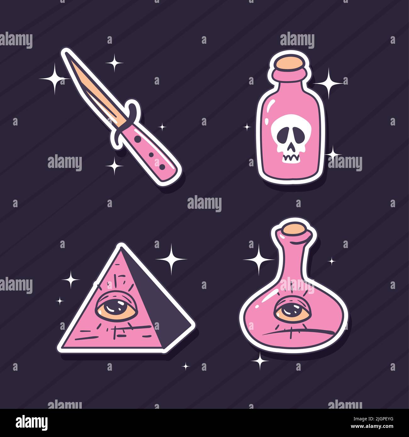 four flat pink tattoos doodles Stock Vector Image & Art - Alamy