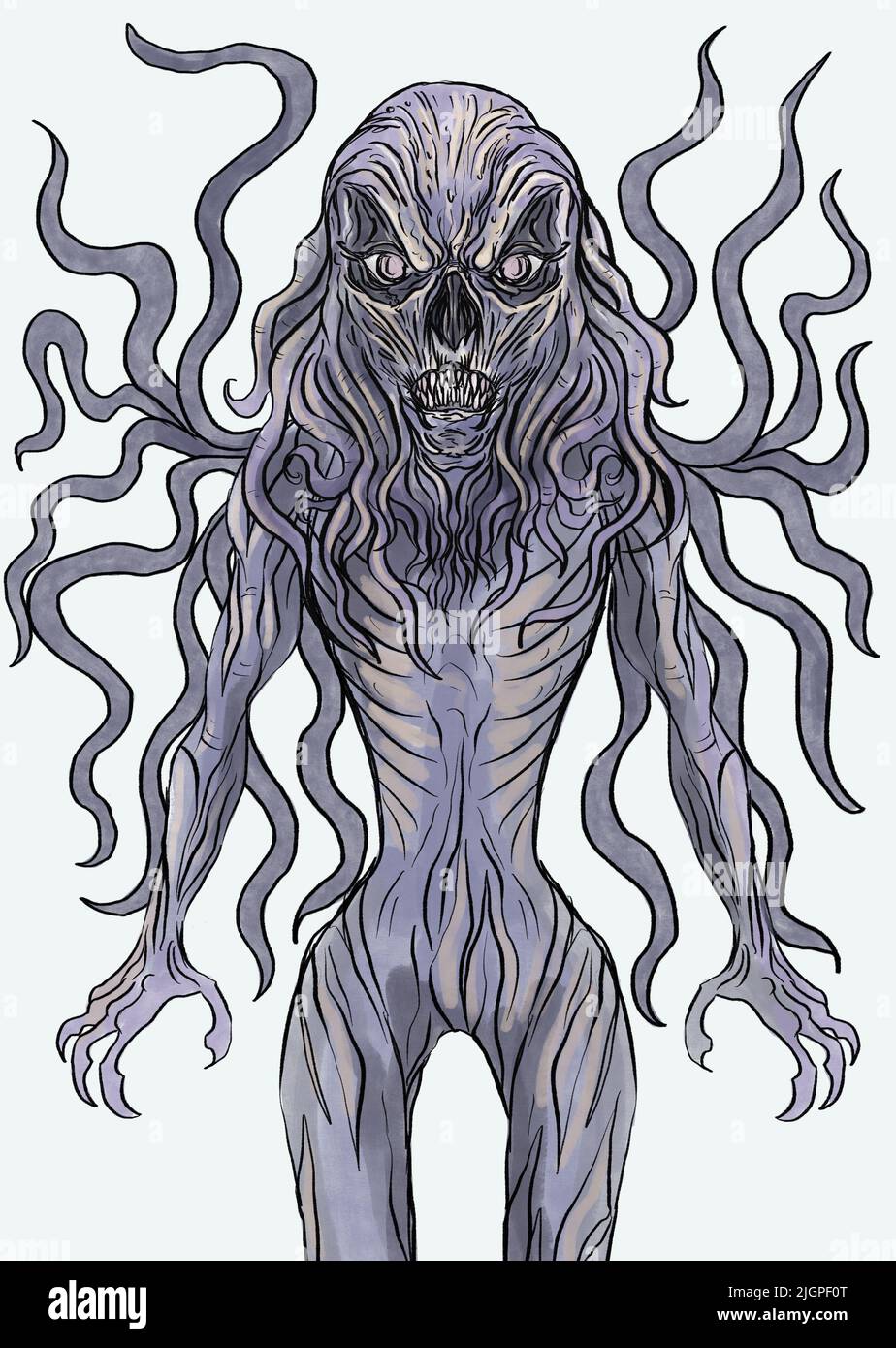 strange monster illustration Stock Photo - Alamy