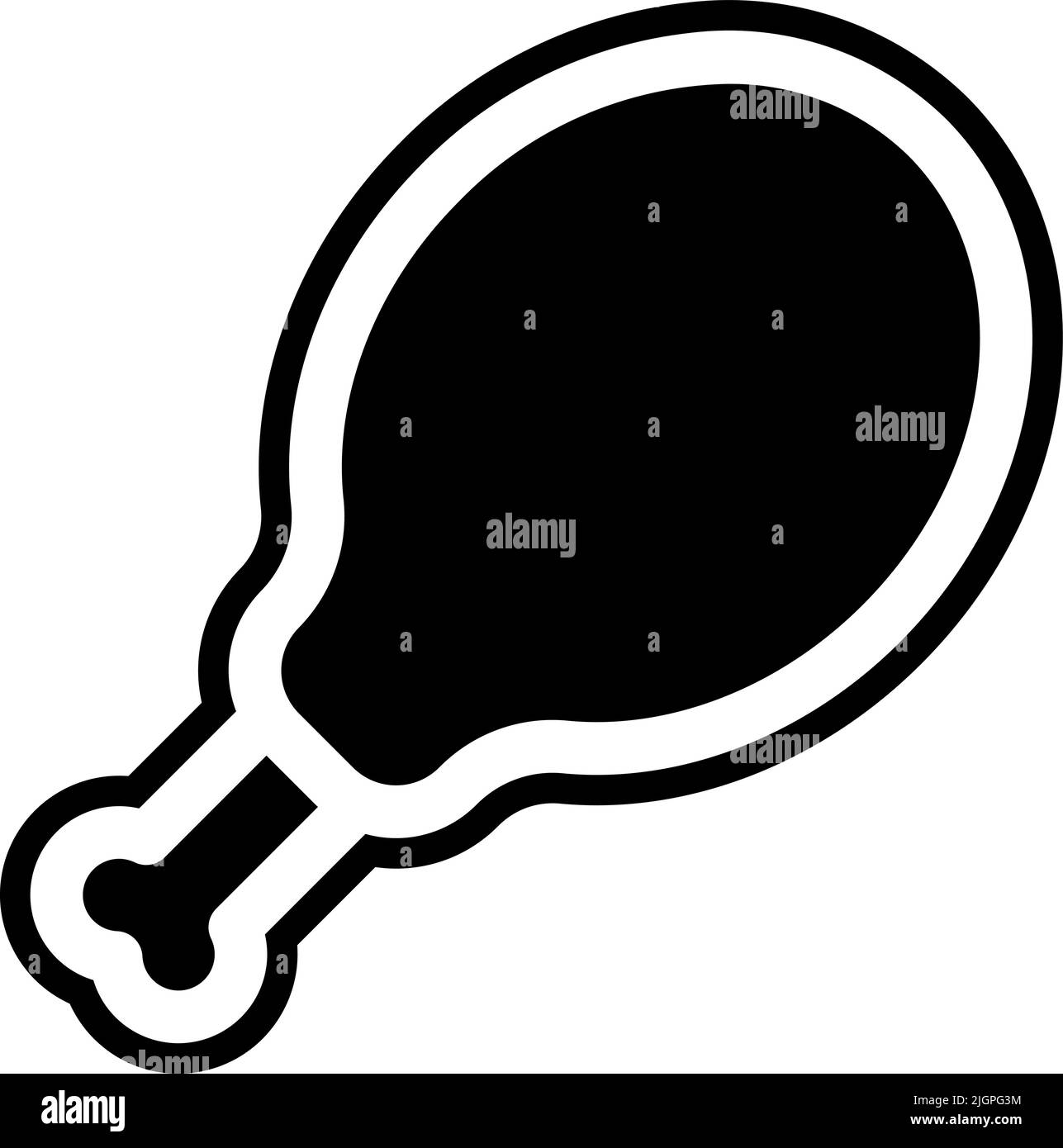 Chicken leg icon Black and White Stock Photos & Images - Alamy