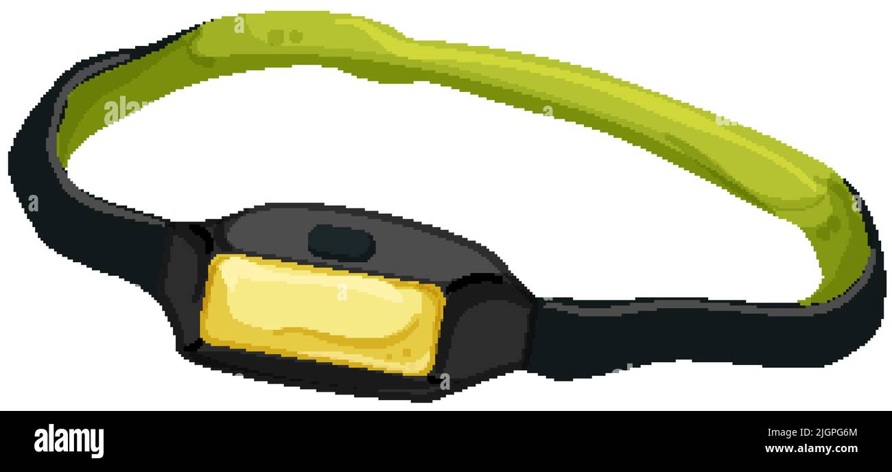 night headlamp flashlight cartoon vector illustration Stock Vector ...