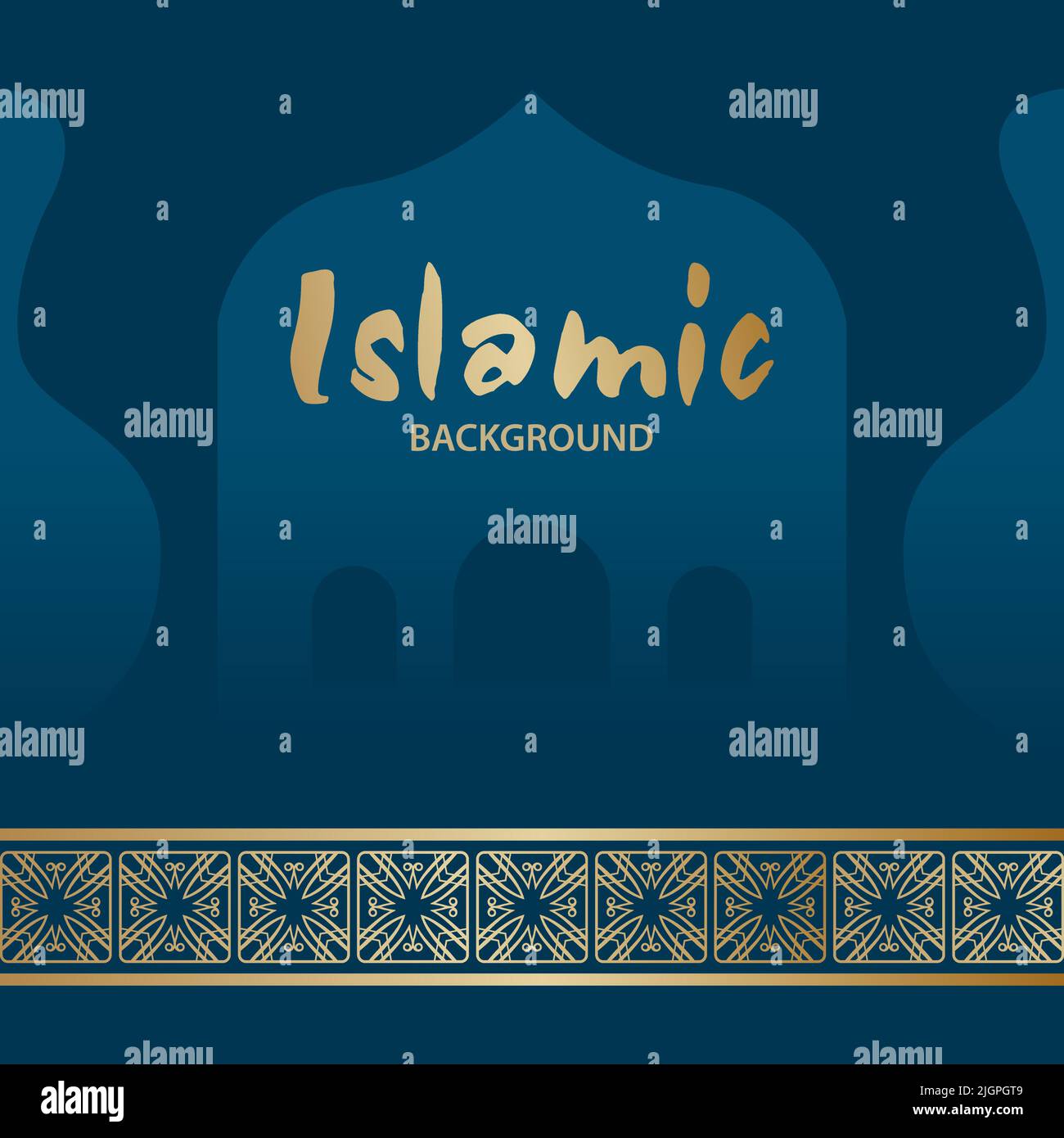 Vector design template. ornament on a blue background. islamic ...
