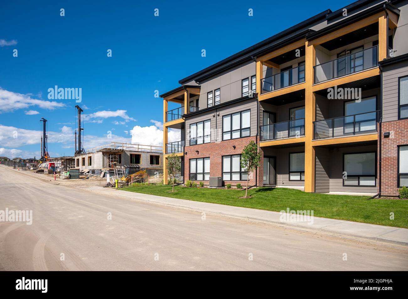 Calgary, Alberta - July 10, 2022: Residential buildings under ...