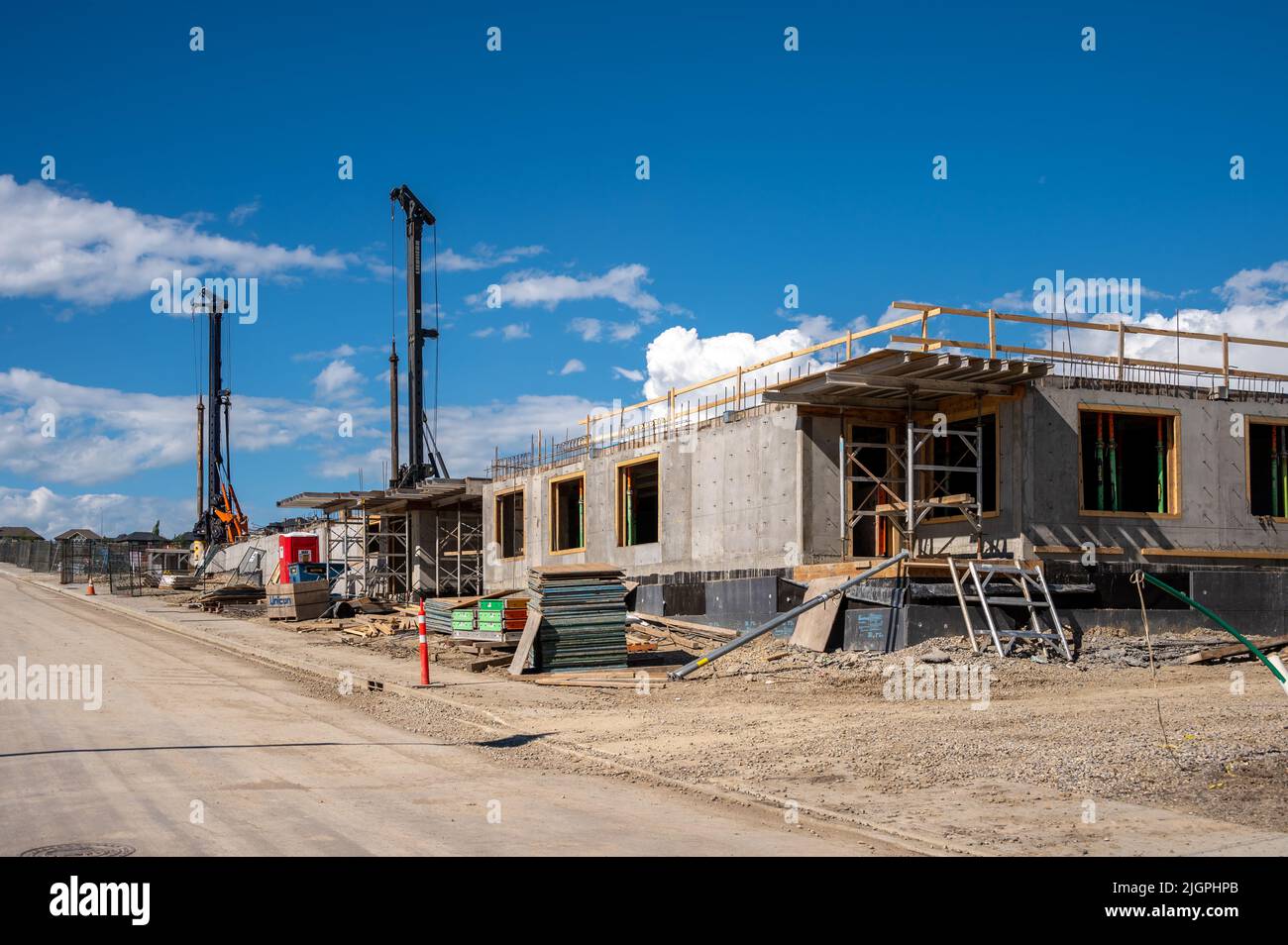 Calgary, Alberta - July 10, 2022: Residential buildings under ...