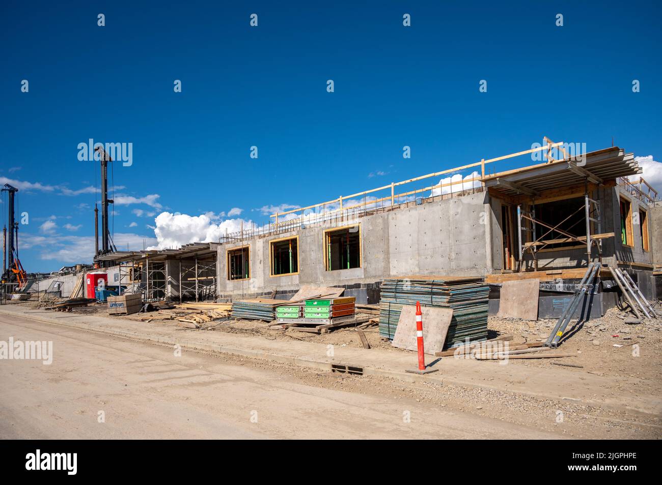 Calgary, Alberta - July 10, 2022: Residential buildings under ...