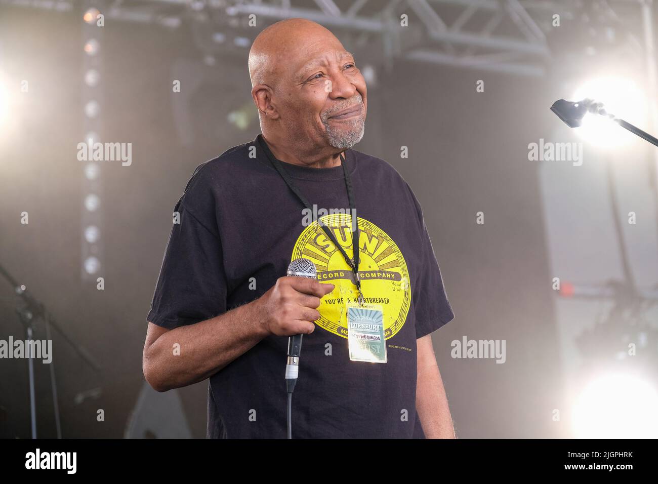 American R&B singer Geno Washington performing at Cornbury Festival ...