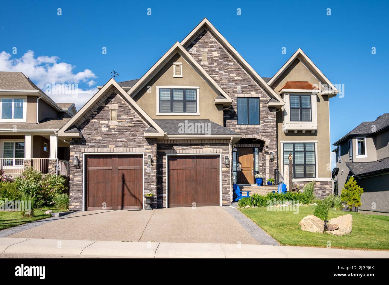 Beautiful suburban home in the suburbs of Calgary, Alberta Stock Photo ...